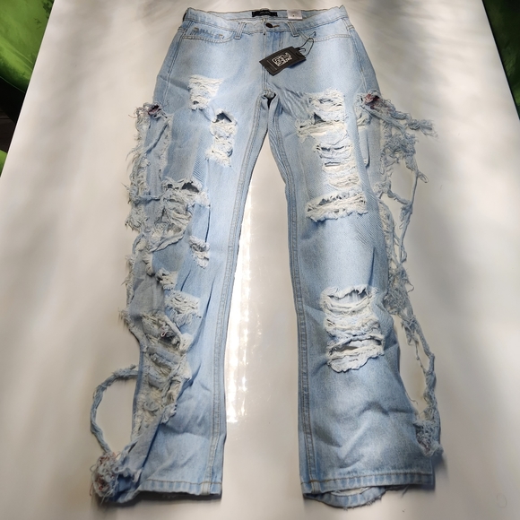 Jeans | Scratch Rippedrepair Denim Jeans | Poshmark